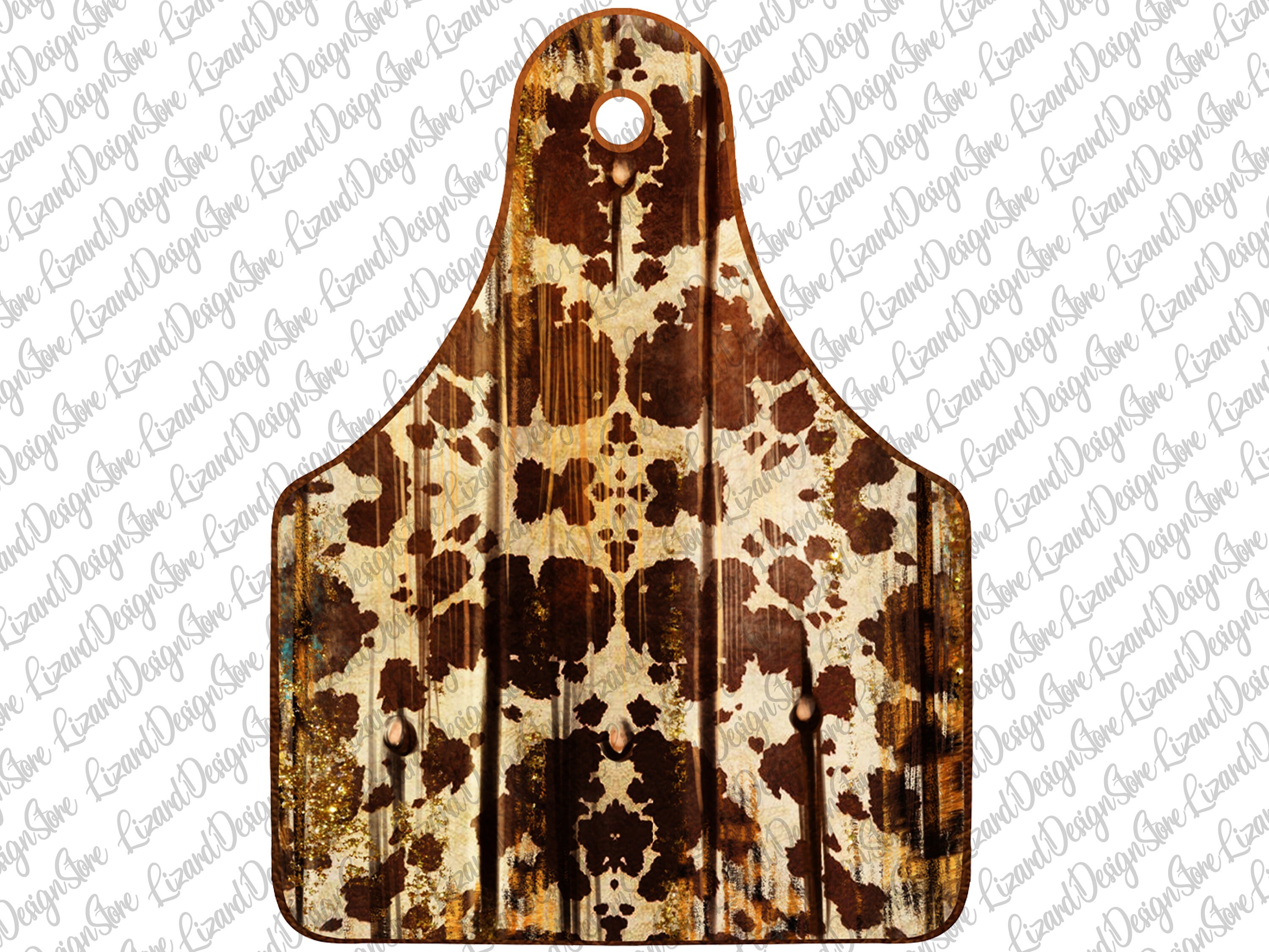 Western Cowhide Pattern Cow Tag, Farm Cow Tag Sunflower Western Design ...