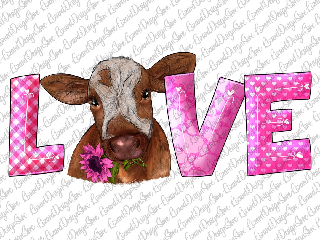 Love Valentines Day Cow Png, Love Cow Png, Farm Cow Png, Animal Design ...