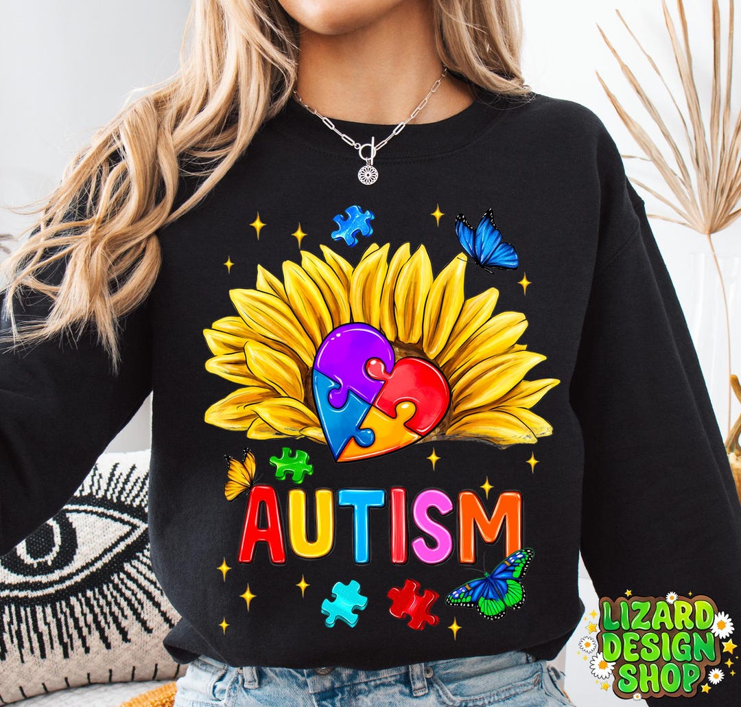 Autism Sunflower Png Sublimation Design Download, Autism Awareness Png ...