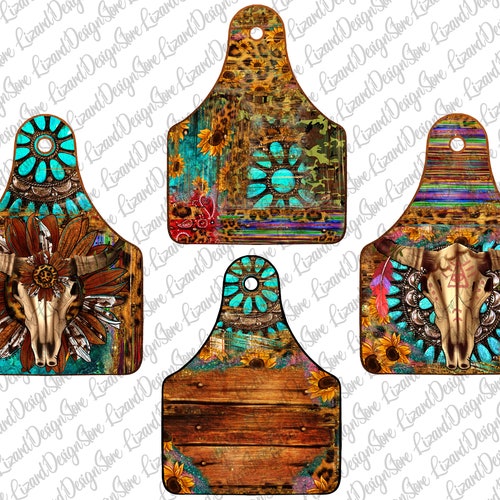 Western Cow Tag Png Sublimation Design Bundle Cow Tagcow Tag - Etsy