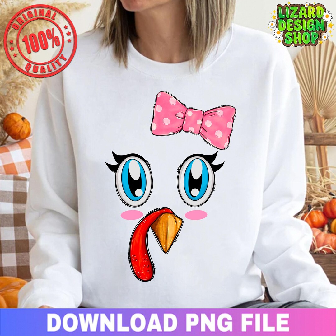 Cute Turkey Face With Ribbon Png, Turkey Face Png, Cool Turkey Png ...