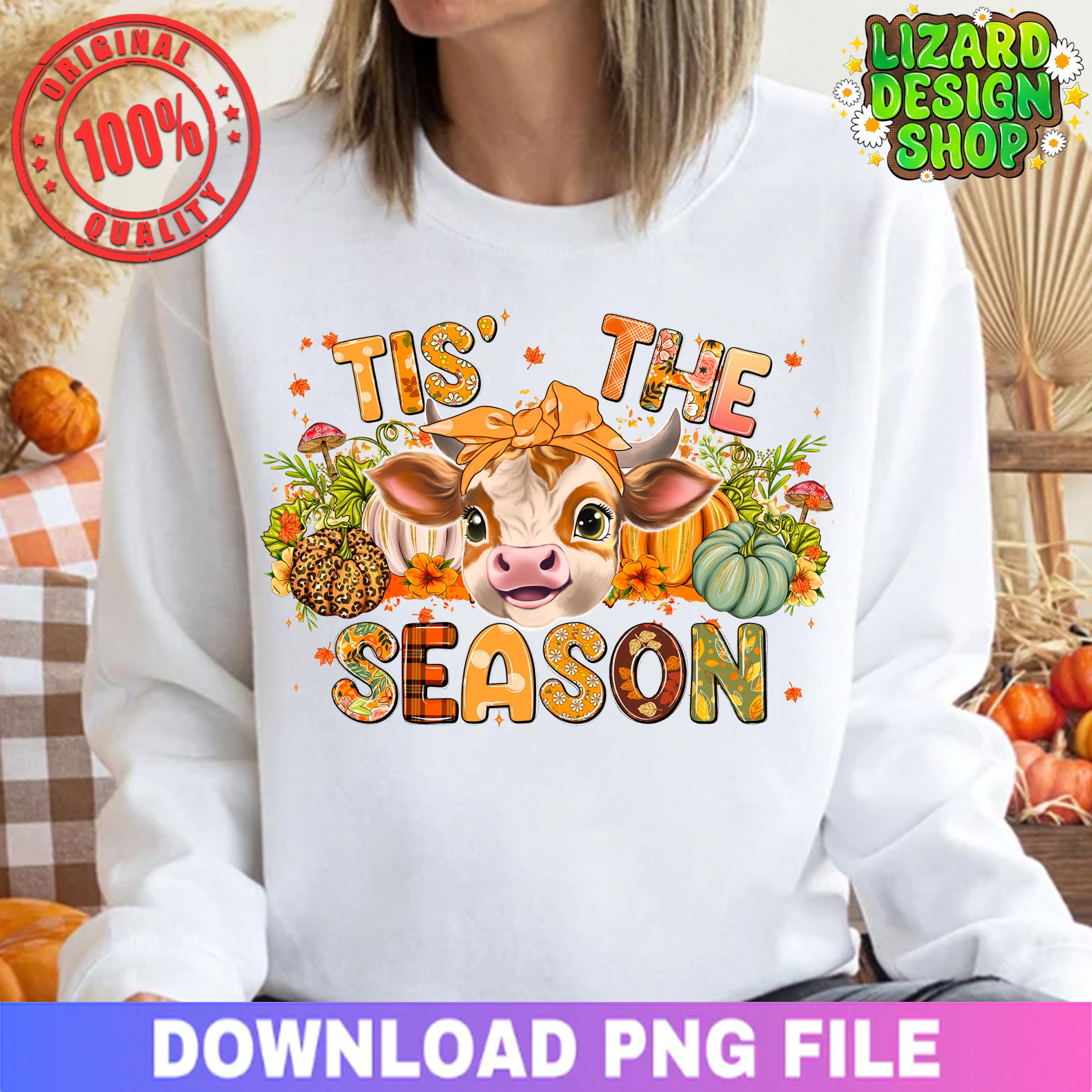 Tis the Season Png, Fall Cow PNG, Fall PNG, Pumpkin PNG, Season Png ...