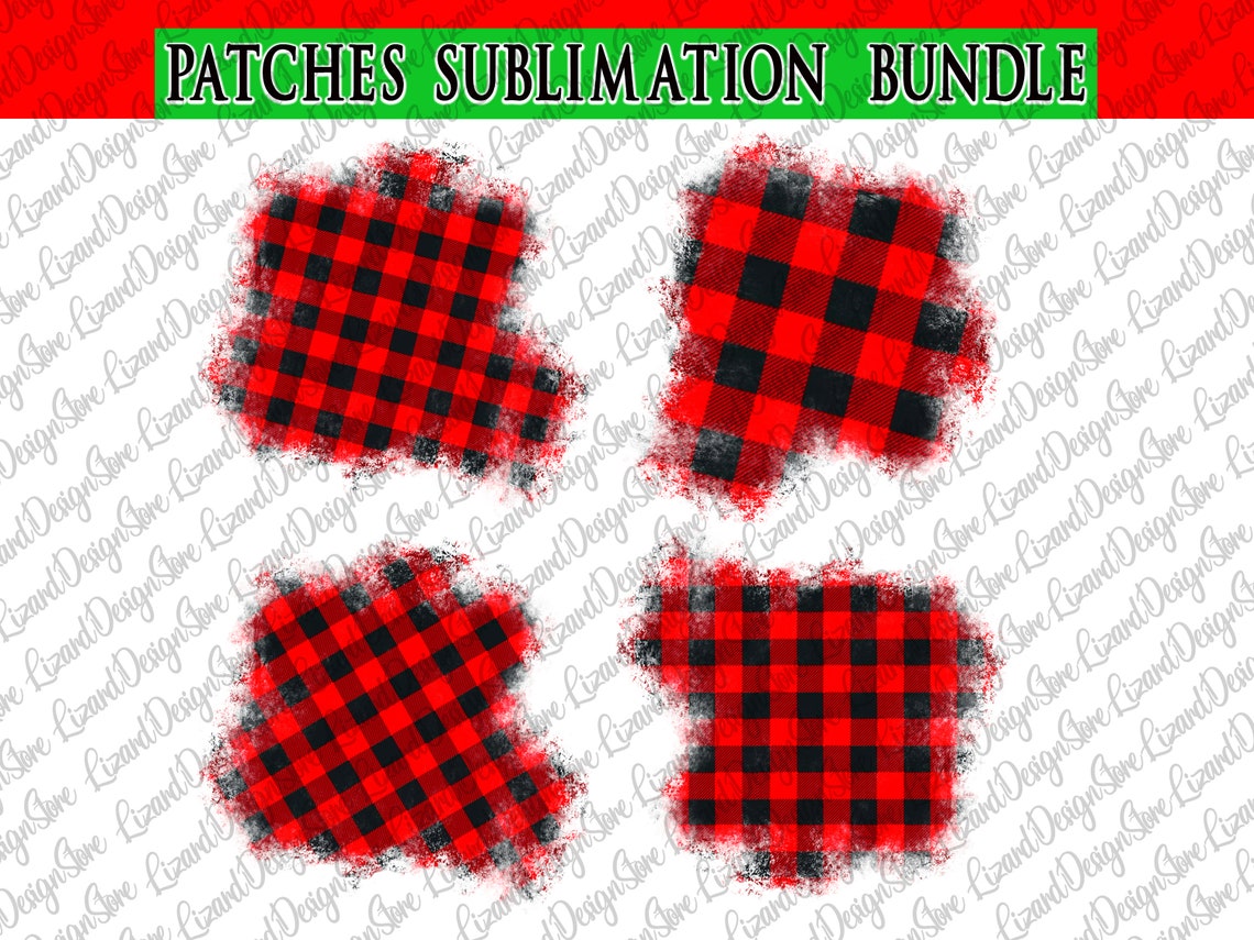 Distressed Buffalo Plaid Print Patches PNG Sublimation - Etsy