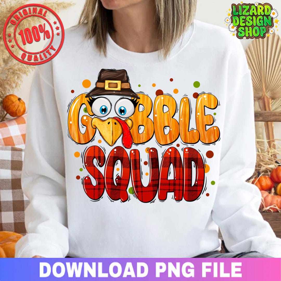 Gobble Squad Png, Thanksgiving Png, Turkey Face Png, Kids Fall Png ...