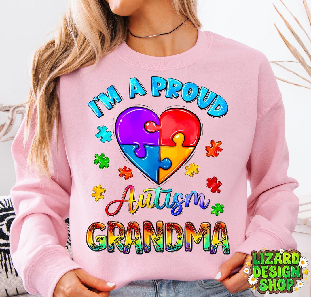 I'm a Proud Autism Grandma Heart Png, Autism Awareness PNG, Proud ...