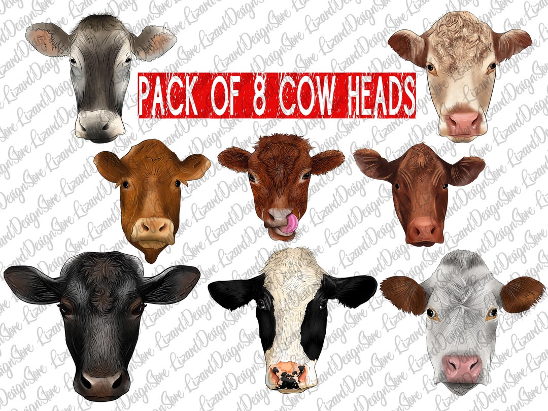 Western Cow Bundle Png Sublimation Design, Hand Drawn Cow Png, Cow ...
