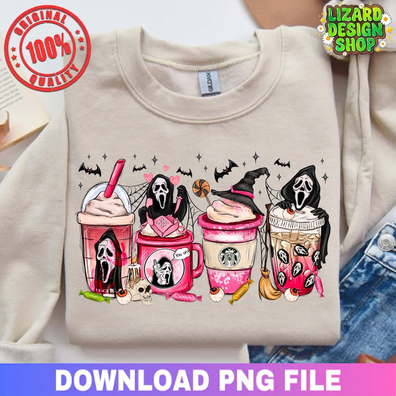 Scream Coffee Cups Png, Scream PNG , Halloween Png, Movie Coffee Png ...