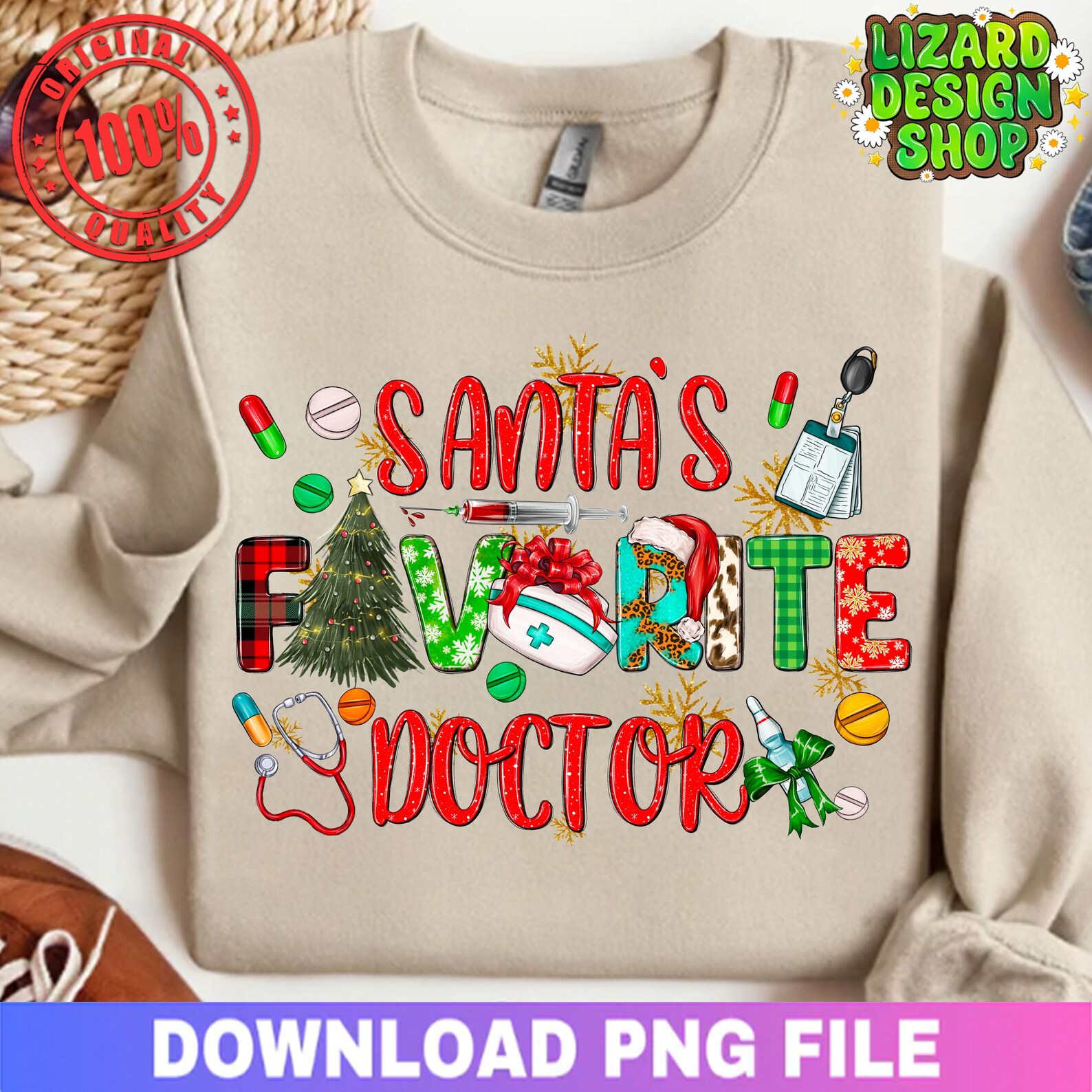 Santa's Favorite Doctor Christmas Png Sublimation Design Download ...