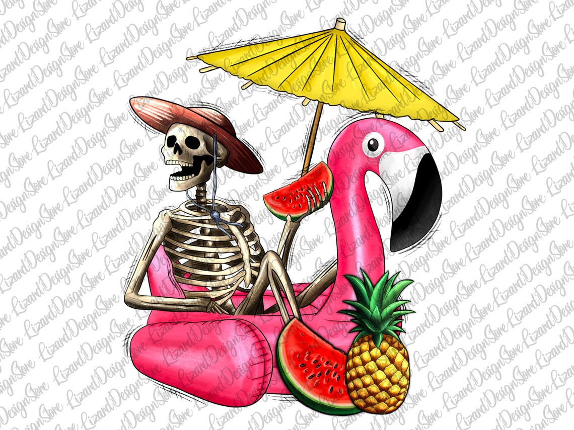 Summer Flamingo Skeleton Png, Hello Summer Png, I Love Summer PNG File ...