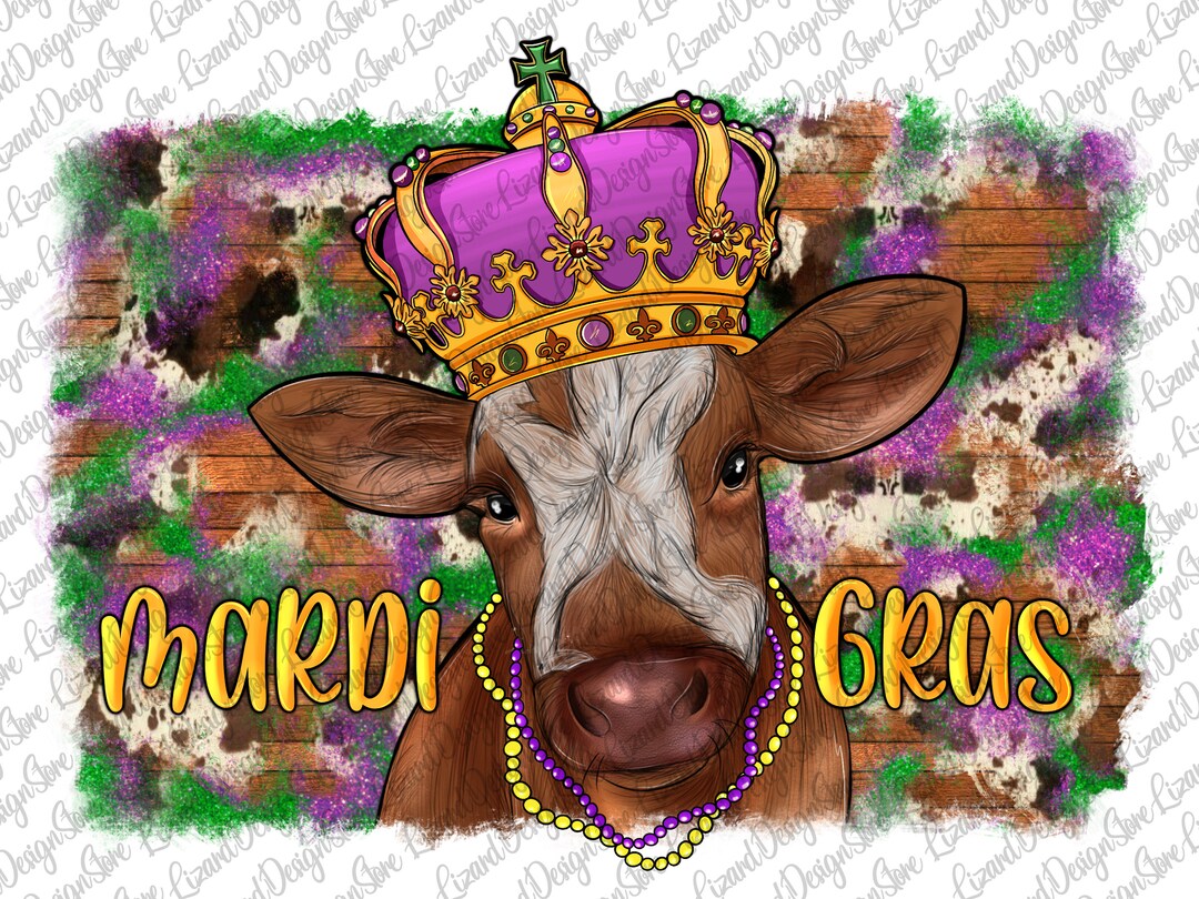 Mardi Gras Cow Crown Png File, Mardi Gras Cow Png, Fleur De Lis Png ...