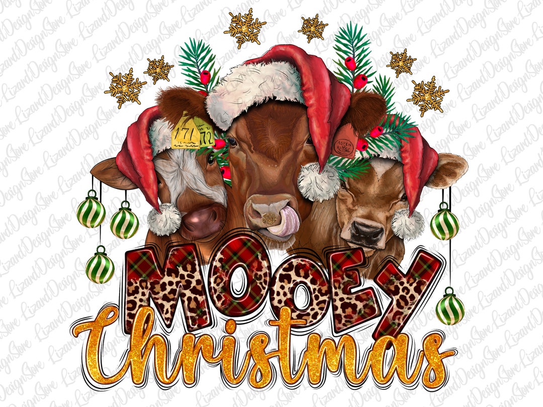 Mooey Christmas Cows Png Sublimation Design, Christmas Holstein Png ...