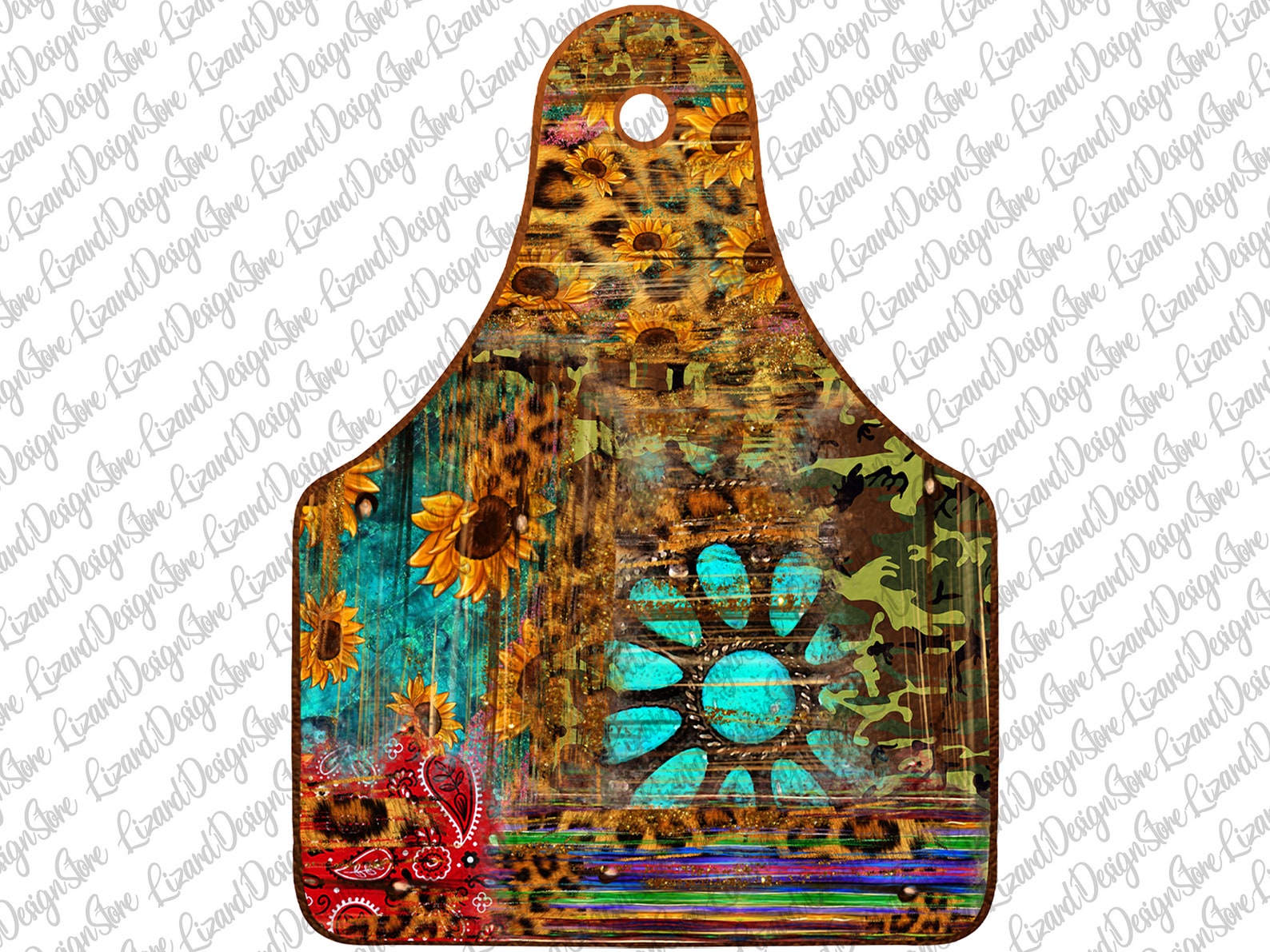 Cow Tag Design Bundle Png,camoflage Cow Tag,western Design, Cow Tag ...