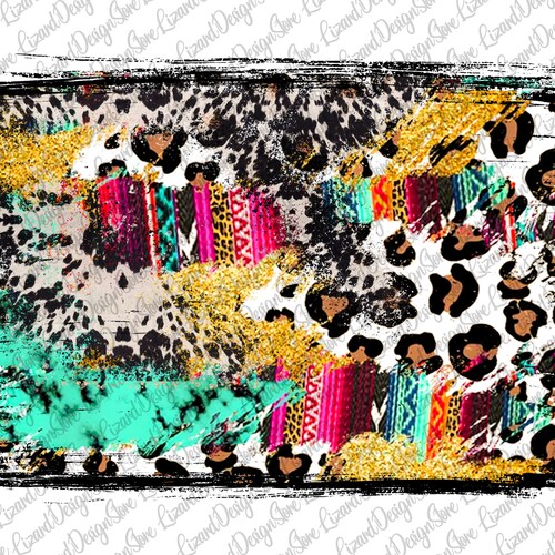 Aztec Turquoise Glitter Cowhide Background Png Sublimation - Etsy