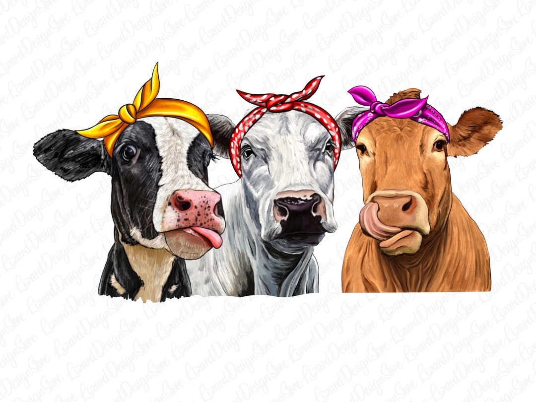 Cows Design Png Sublimation Design,hand Drawn Cows Png,animals Cows Png ...