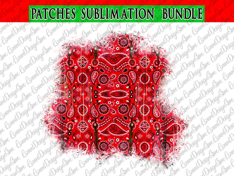 Red Bandana Patch Sublimation Png, Red Bandana Background Png, Red ...