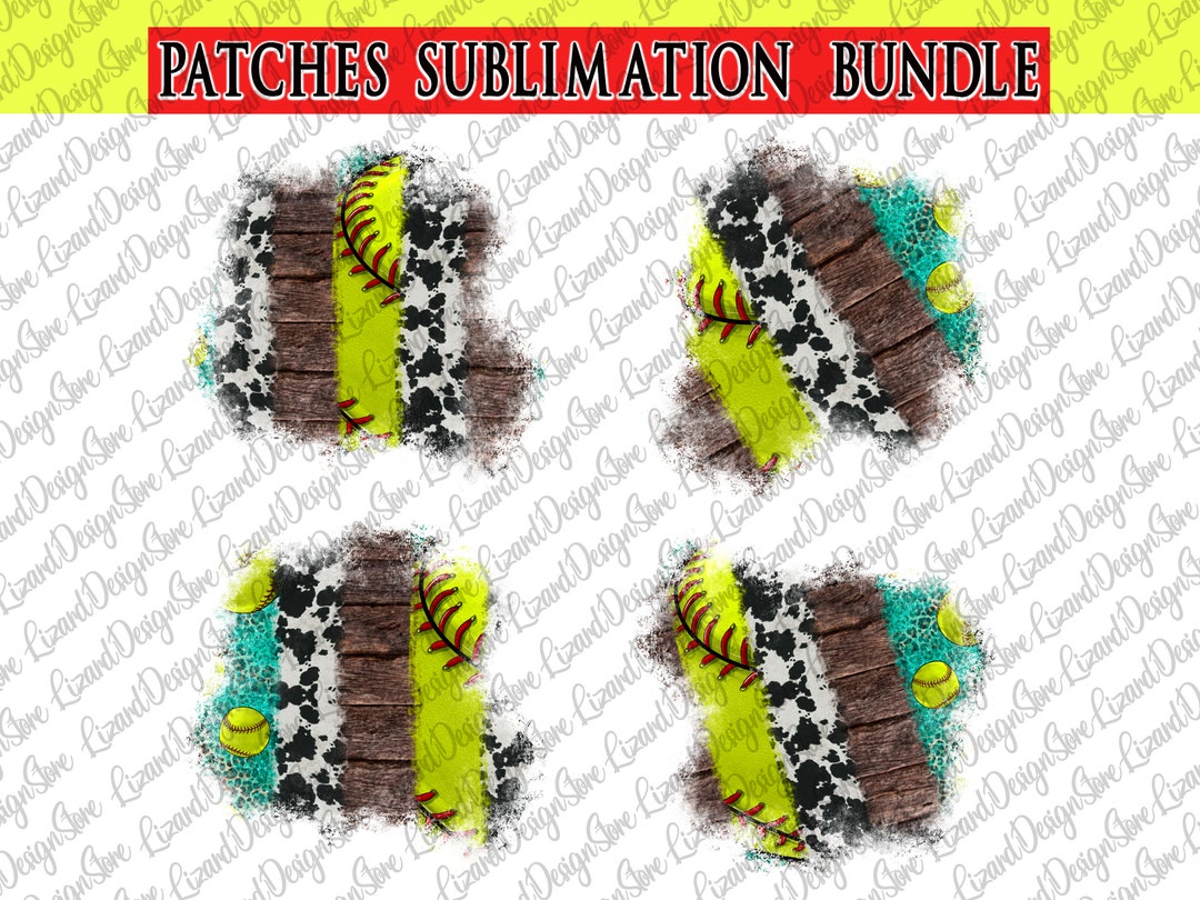 Softball Cowhide Patch Png, Softball Leopard Patch,softball Patches ...