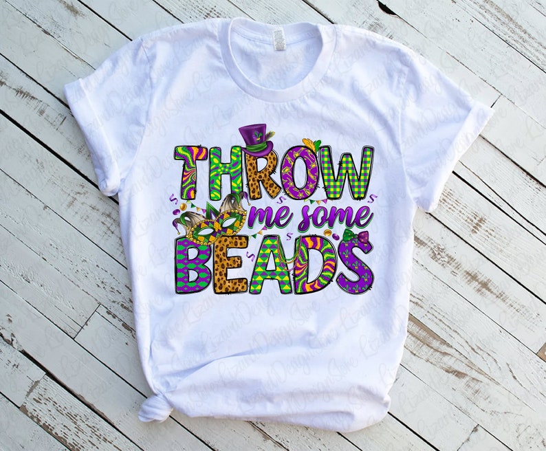 Throw Me Some Beads Png Sublimation Design Download Mardi - Etsy