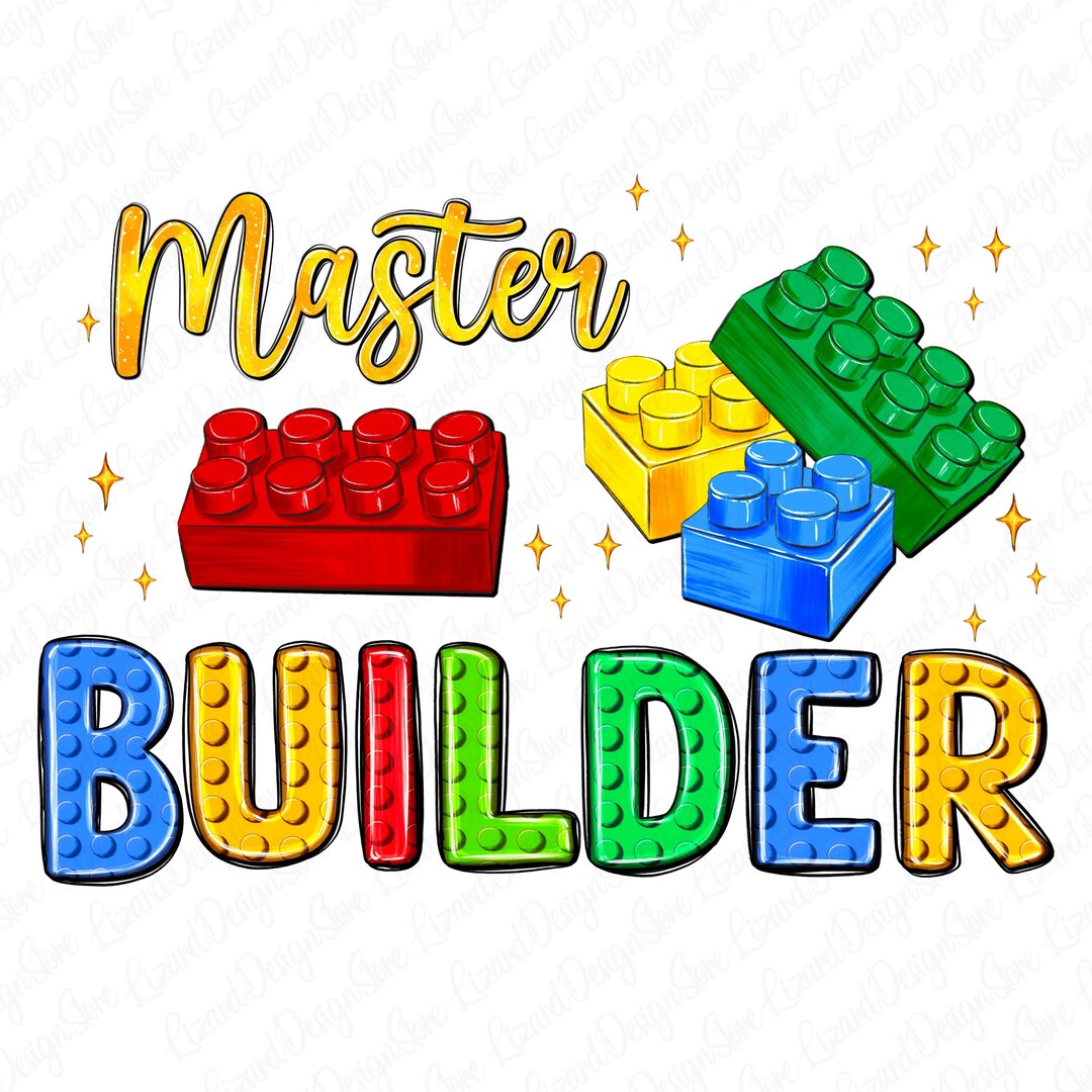 Master Builder Funny Building Blocks Png, Colorful Block Bricks Png ...