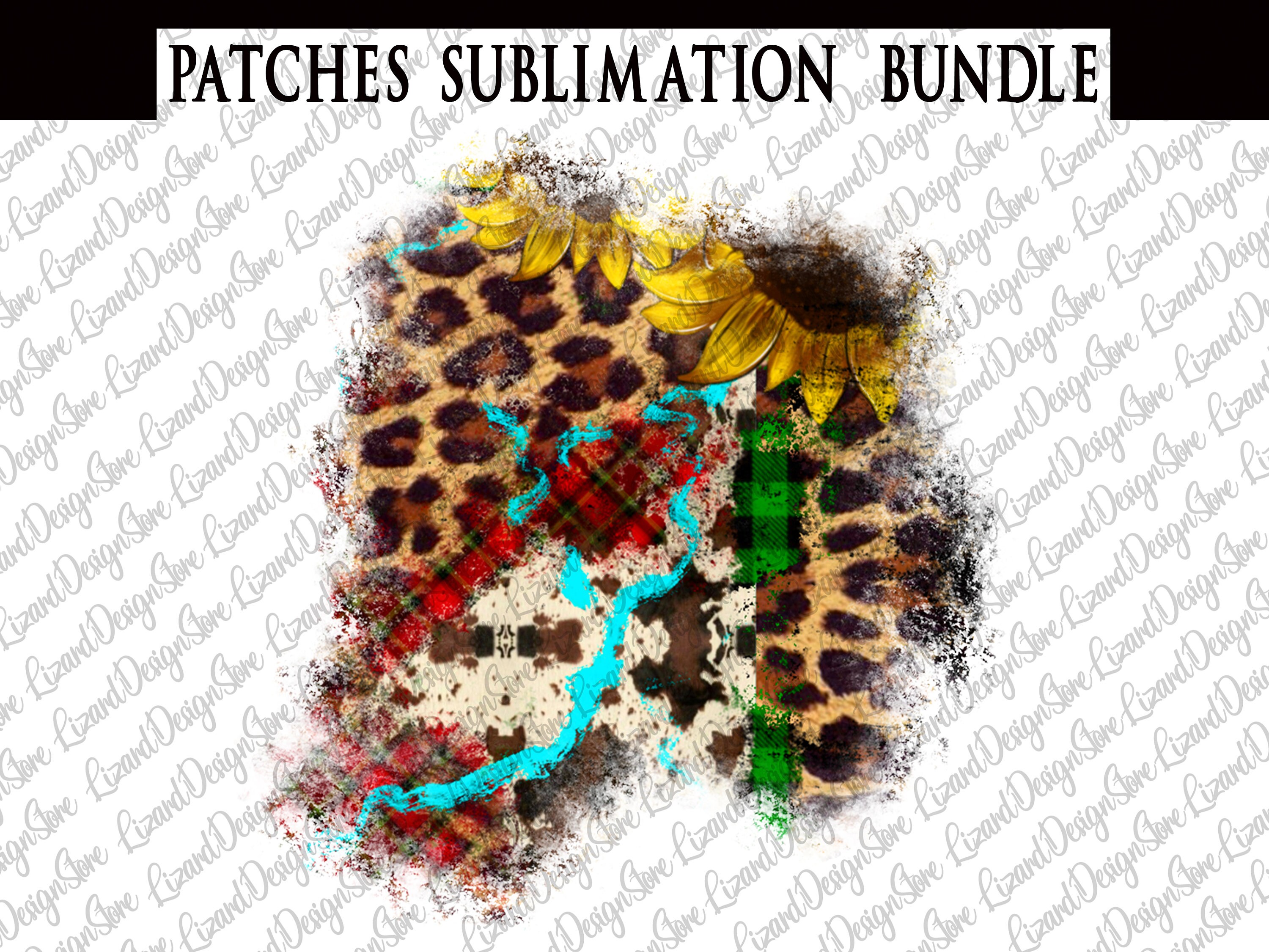 Sunflower Leopard Patch Png Western Patches Bundle Png - Etsy