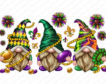 Mardi Gras Gnomies Png Sublimation Design, Happy Mardi Gras Png, Mardi ...