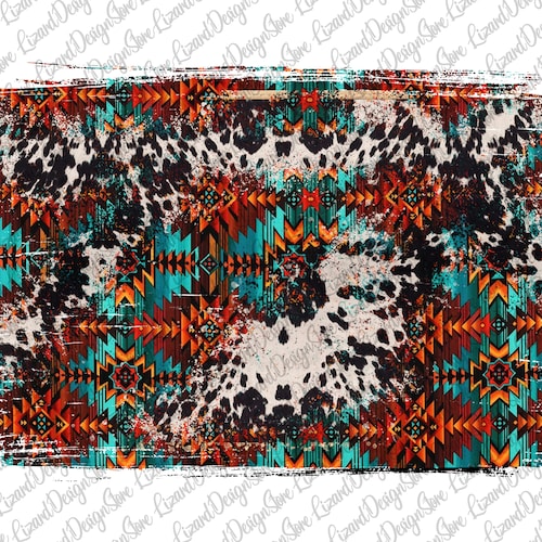 Aztec Cowhide Background Png Western Design Aztec Pattern - Etsy