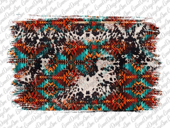Aztec Cowhide Background Png Western Design Aztec Pattern - Etsy