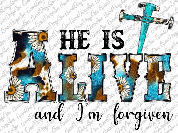 He is Alive PNG Png Happy Easter PNG Rabbit Pngwestern - Etsy