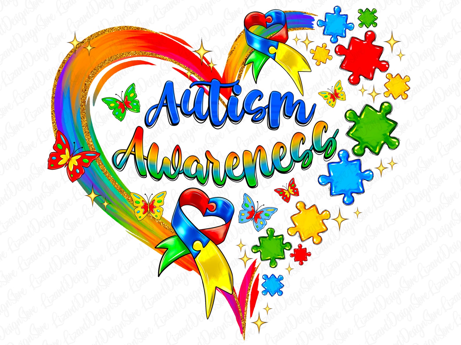 Autism Awareness Heart Png Sublimation Designautism Awareness - Etsy