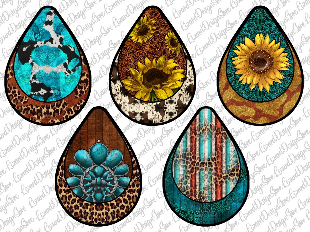 Western Teardrop Earring Bundle Png, Teardrop Bundle, Western Png ...