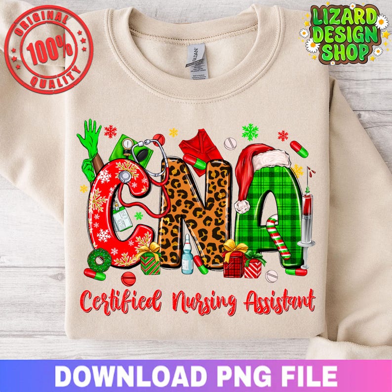CNA Certified Nursing Assistant Christmas Png Sublimation Design ...