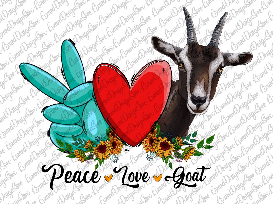 Peace Love Goat Png Watercolor Goat Png Sunflower Goat Png - Etsy