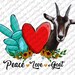 Peace Love Goat Png Watercolor Goat Png Sunflower Goat Png - Etsy