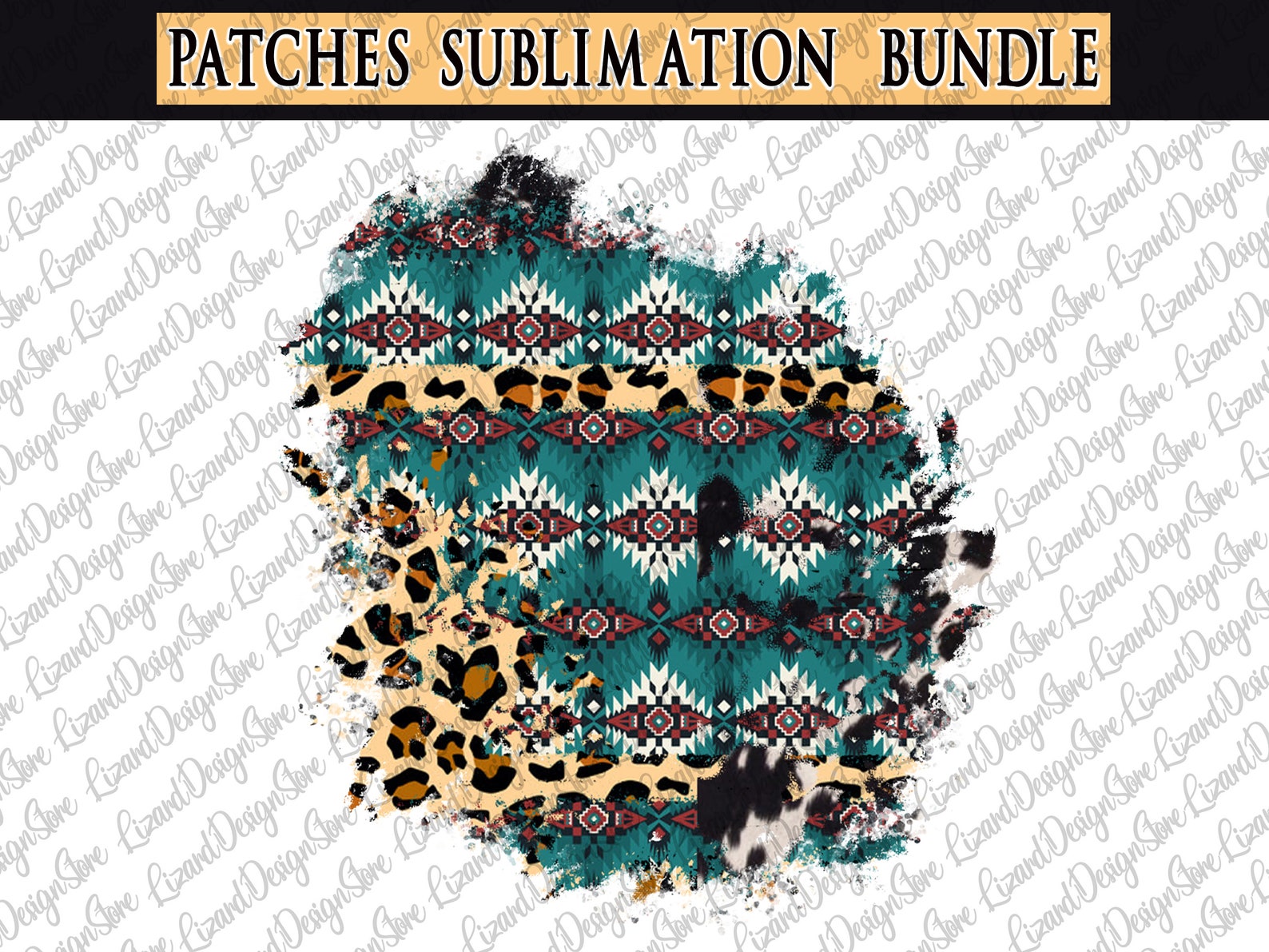 Leopar Aztec Patches Sublimation Png Distressed Aztec Print - Etsy