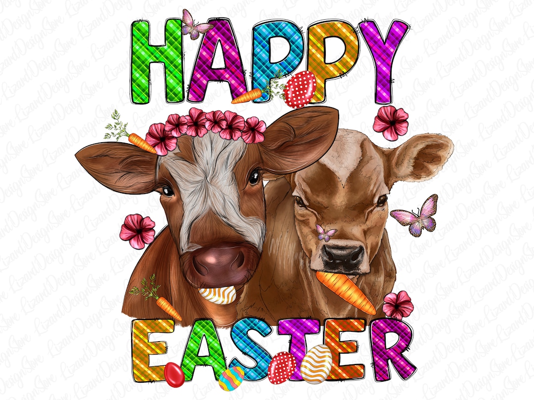 Happy Easter Cow Png Sublimate Designs Download, Happy Easter Day Png ...
