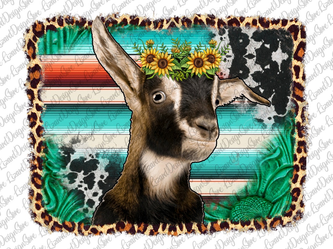 Sunflower Goat Png, Serape Goat PNG, Goat Png, Watercolor Goat Png ...