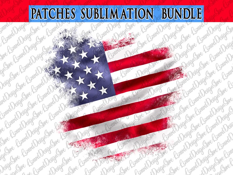 American Flag Patriotic Patches PNG Distressed USA Flag - Etsy