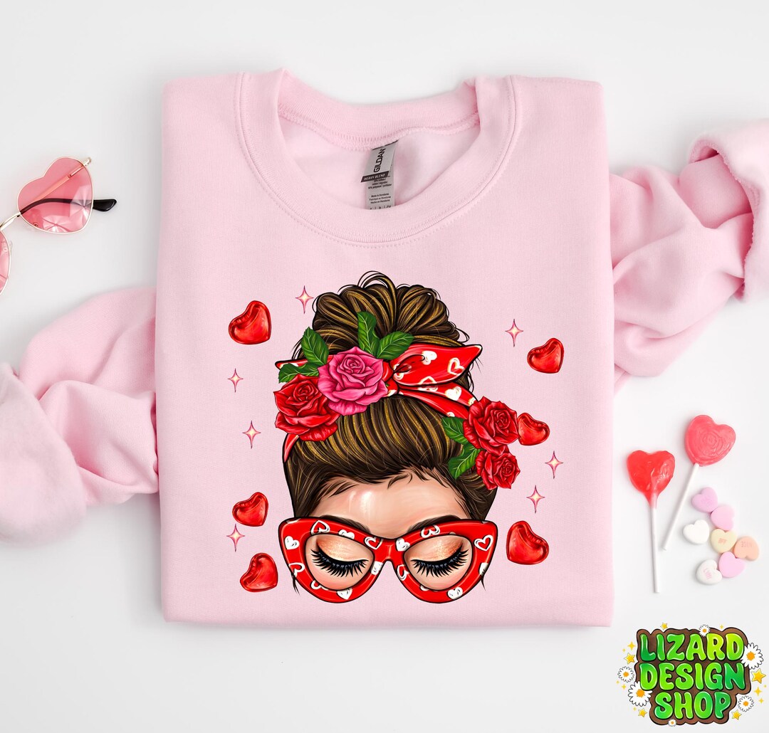 Messy Bun Valentine's Day Candies Png, Happy Valentine's Day Png ...