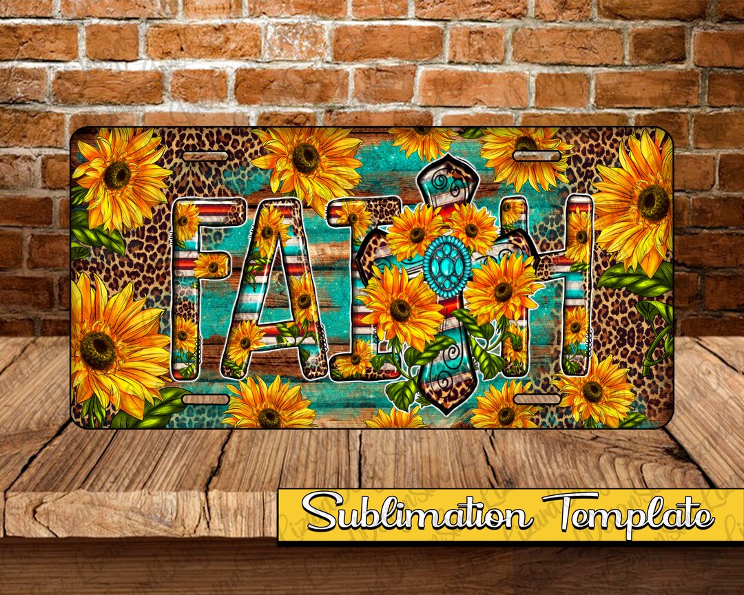 Faith License Plate Png, Serape Cowhide Cross License Plate Png, Cross ...