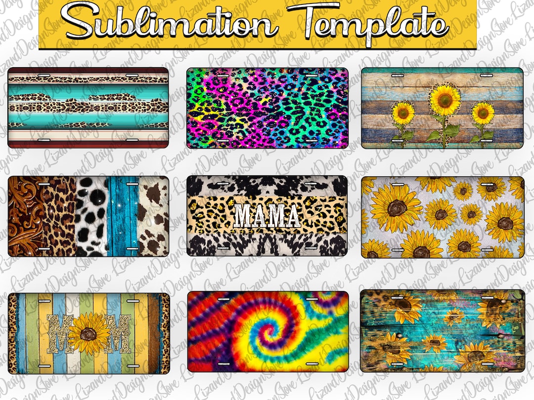 Licence Plate Bundle Png , Sublimation Designs, Western License Plate ...