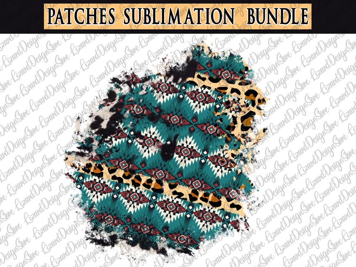 Leopar Aztec Patches Sublimation Png Distressed Aztec Print - Etsy