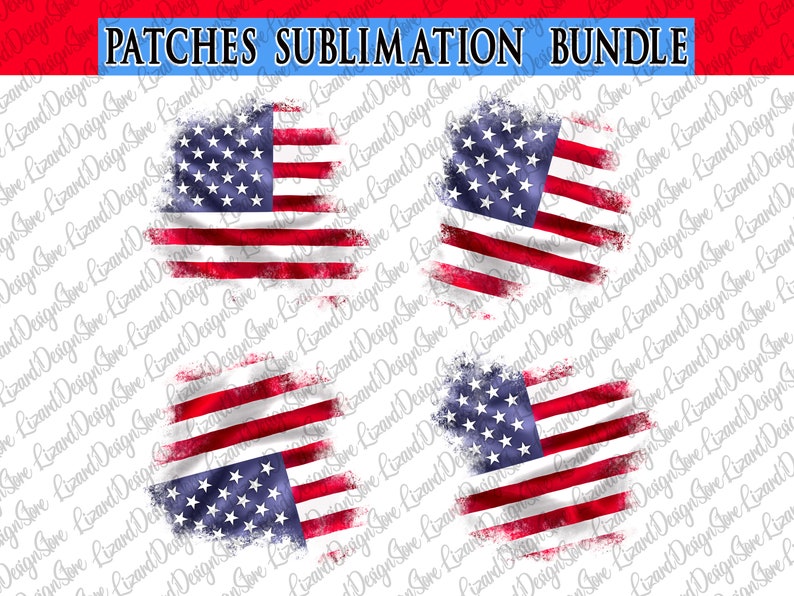American Flag Patriotic Patches PNG Distressed USA Flag - Etsy