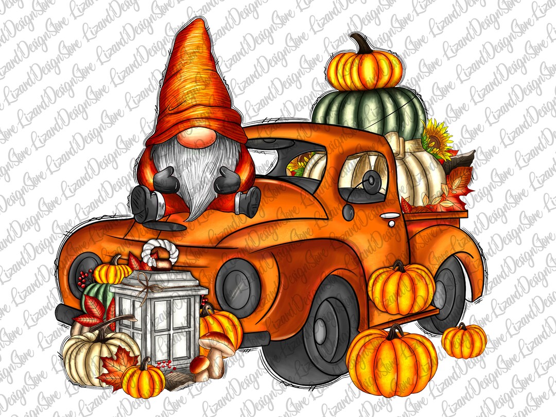 Fall Truck Png, Pumpkin Png, Truck Png, Gnome Png, Fall PNG, Thankful ...