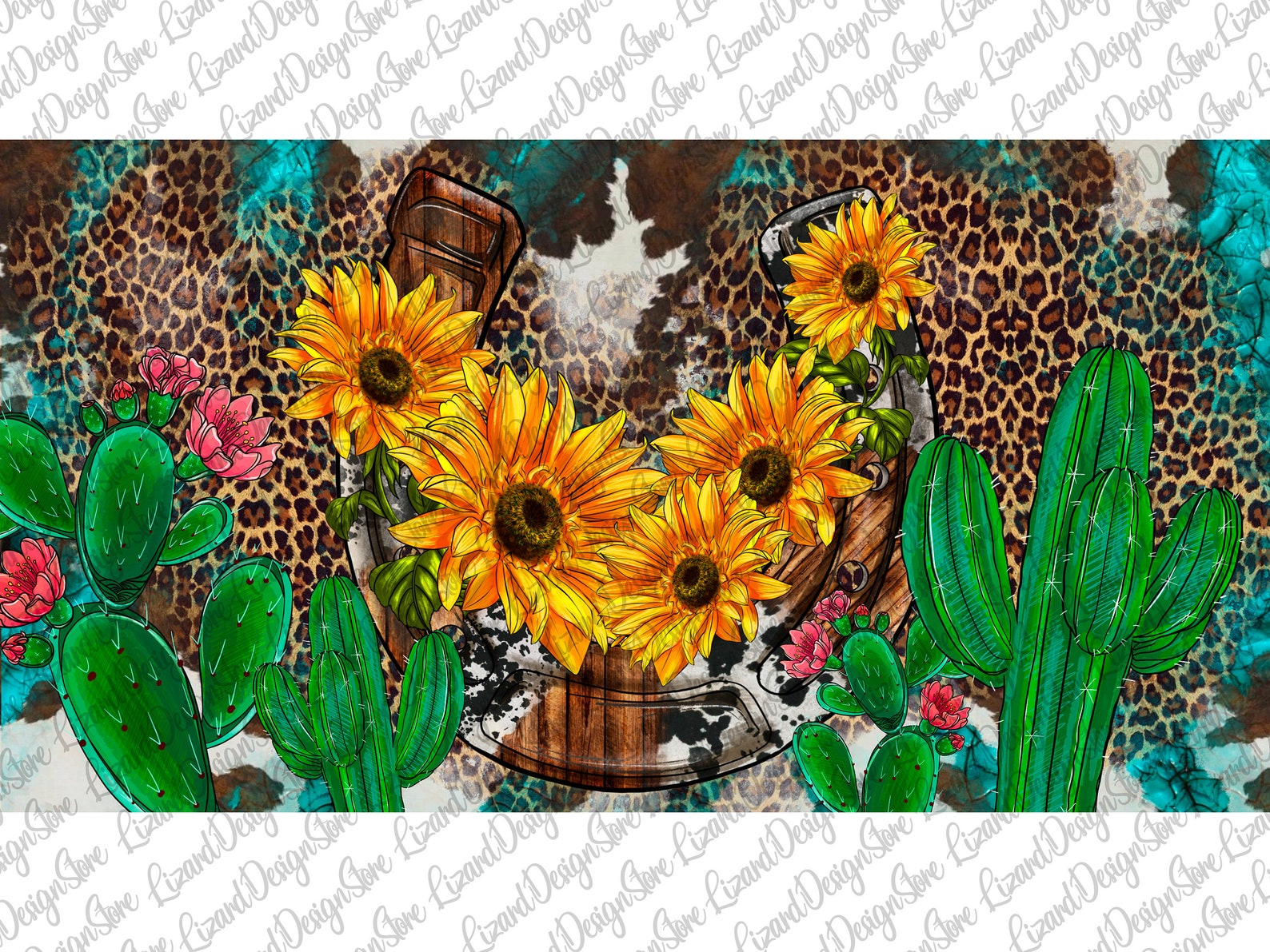 Horseshoe Cactus License Plate Png Horseshoe With Cactus - Etsy