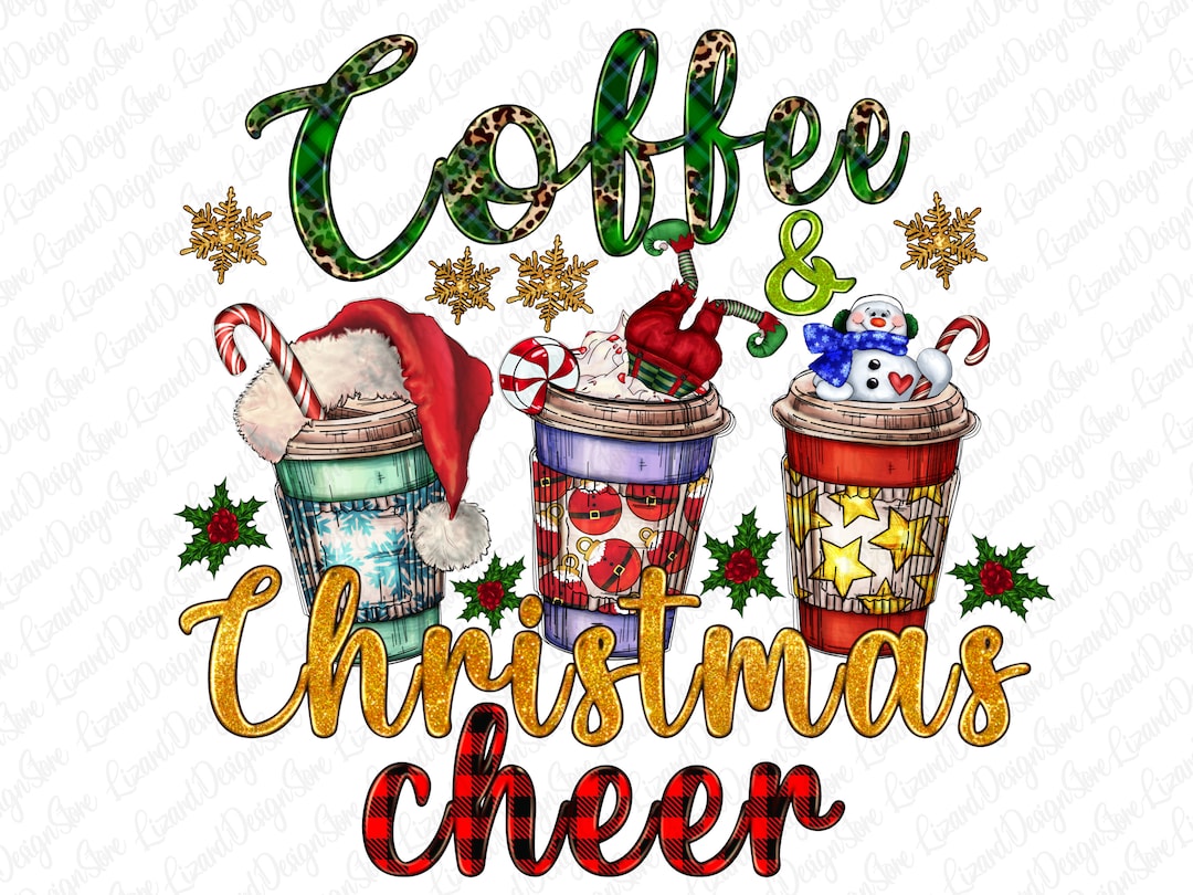 Coffee and Christmas Cheer Pngsublimation Design Merry - Etsy