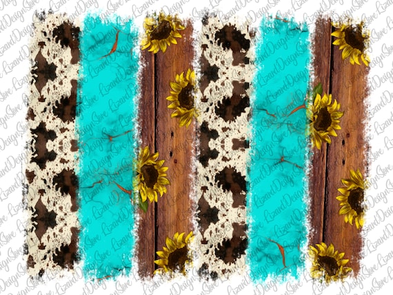 Western Sunflower Turquoise Background Png Sunflower Wood - Etsy