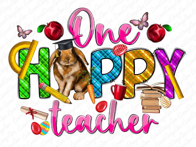 One Hoppy Teacher PNG Teacher Easter PNG Hip Hop Bunny File - Etsy