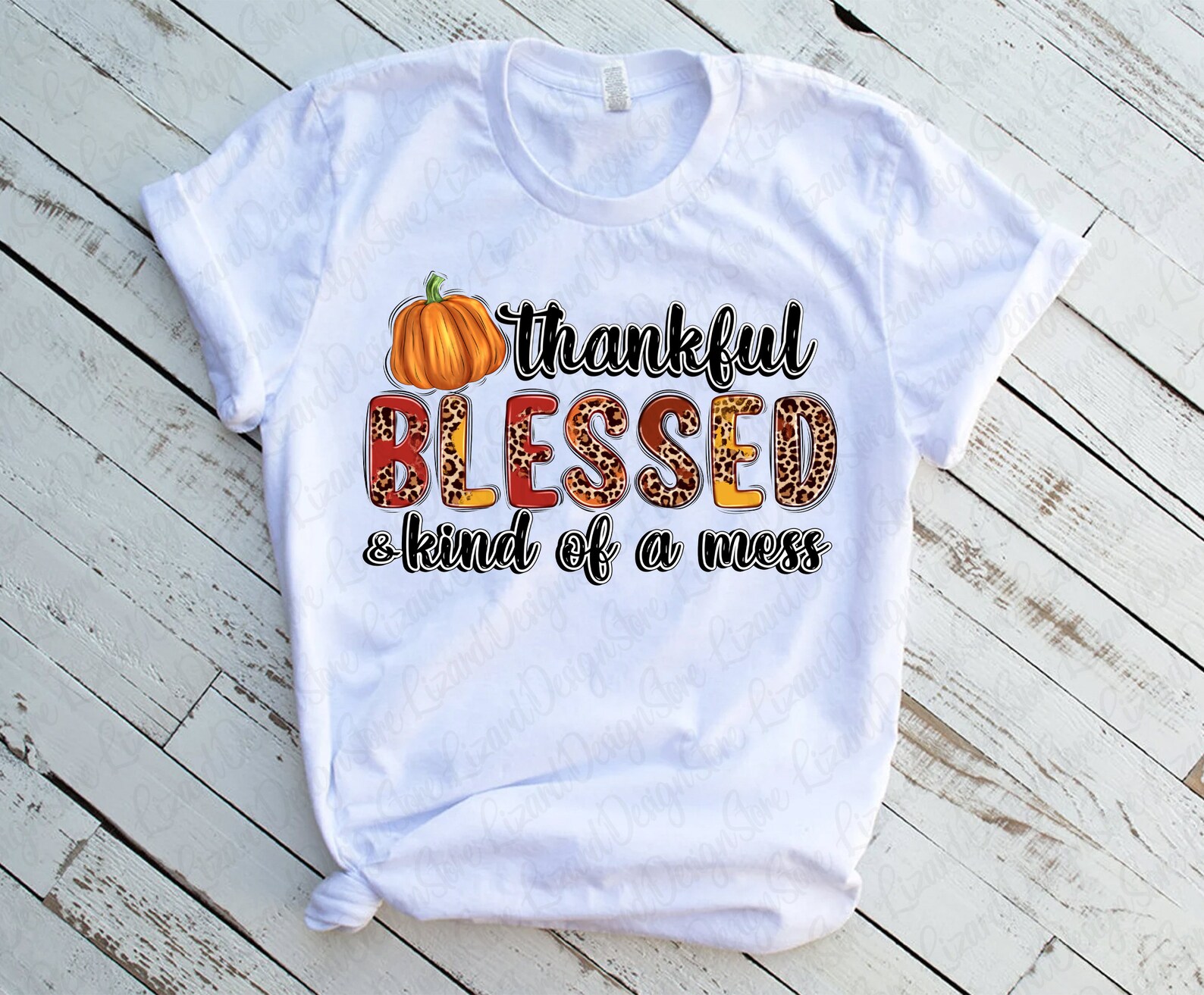Thankful Blessed and Kind of a Mess Png PNG Thanksgiving - Etsy