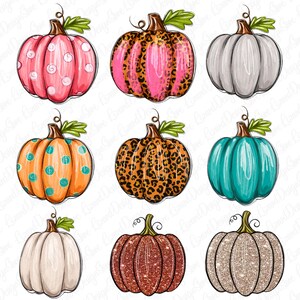 50+ Fall Pumpkins Clipart Bundle, Watercolor Autumn Pumpkin Collection ...