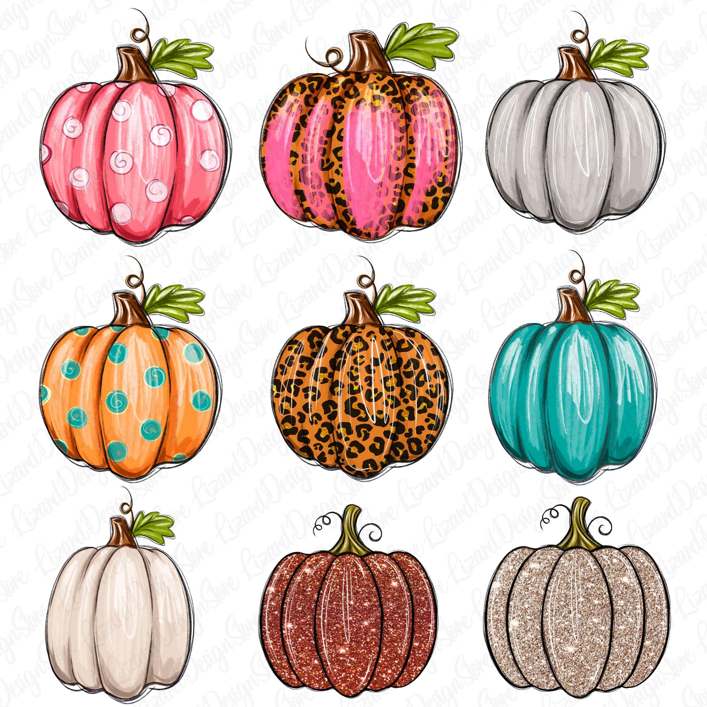 50+ Fall Pumpkins Clipart Bundle, Watercolor Autumn Pumpkin Collection ...