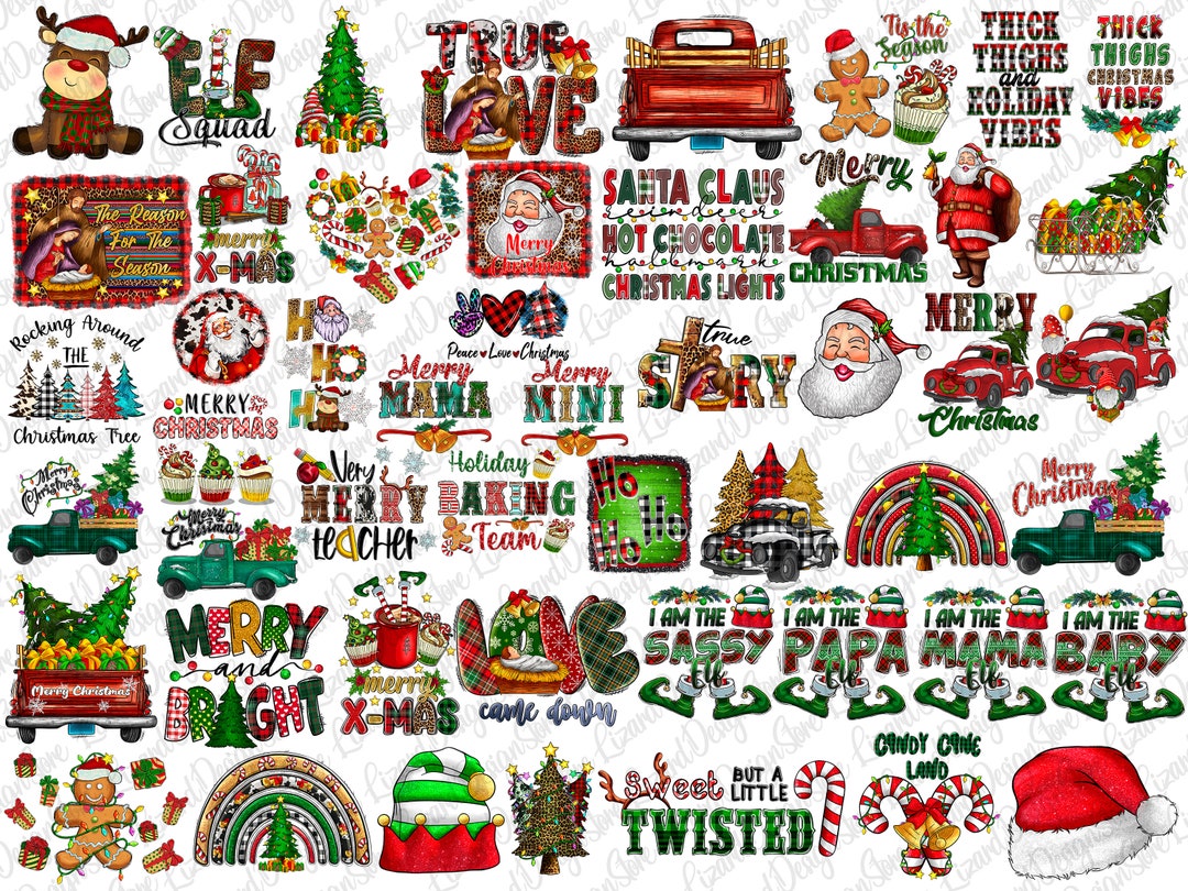 Christmas Bundle Png, Merry Christmas Png, Christmas Png, Cowhide ...